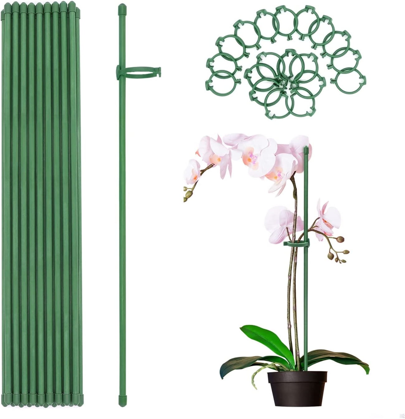 12 Pcs Plant Support Stakes,Happon Adjustable & Extensible Garden ...