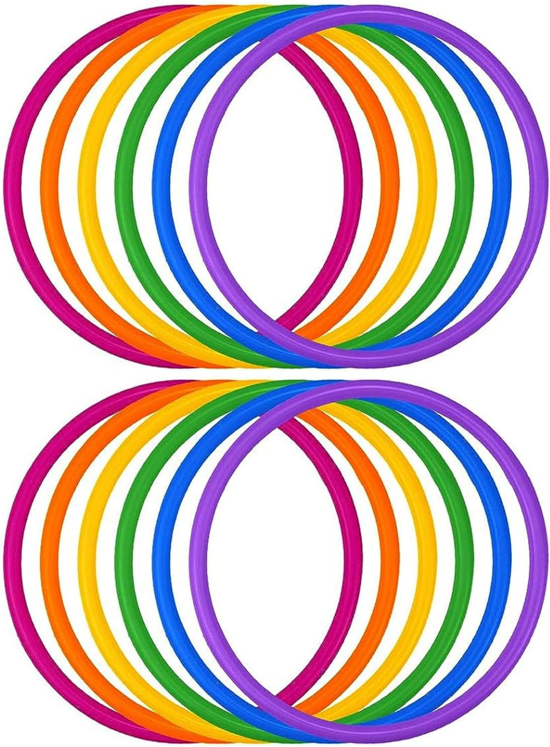 12 Pcs Plastic 3 Inch Ring Toss Game for Kids and Outdoor Toss Rings ...