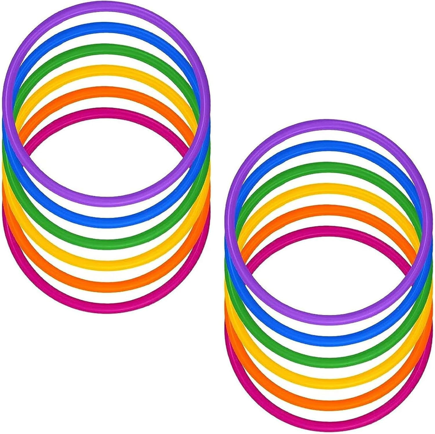 12 Pcs Plastic 7 Inch Ring Toss Game for Kids and Outdoor Toss Rings ...