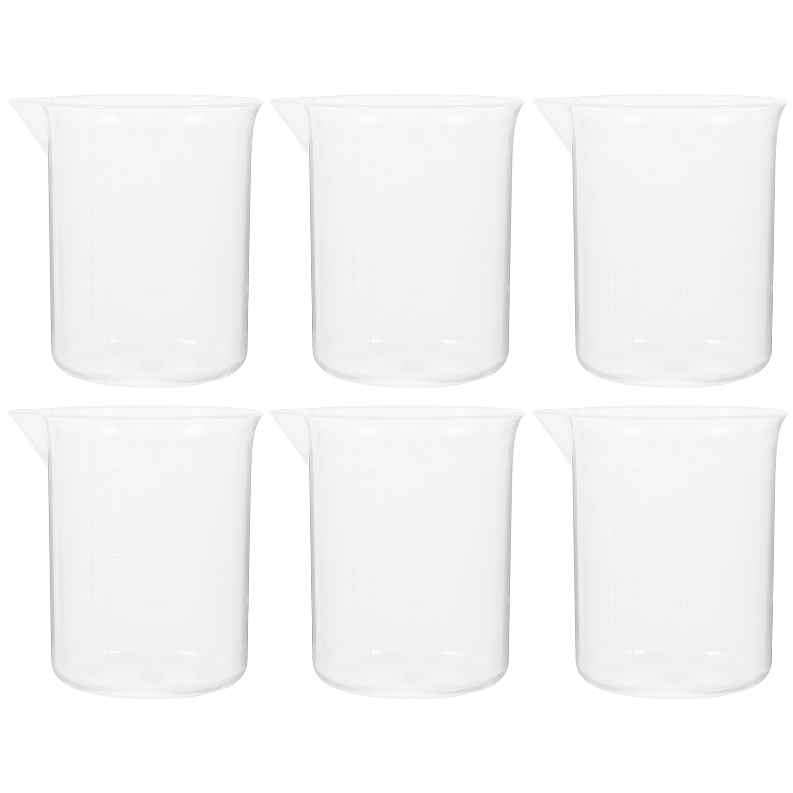 12 Pcs Plastic Beakers Glass Containers for Liquids Clear Cups Measure ...