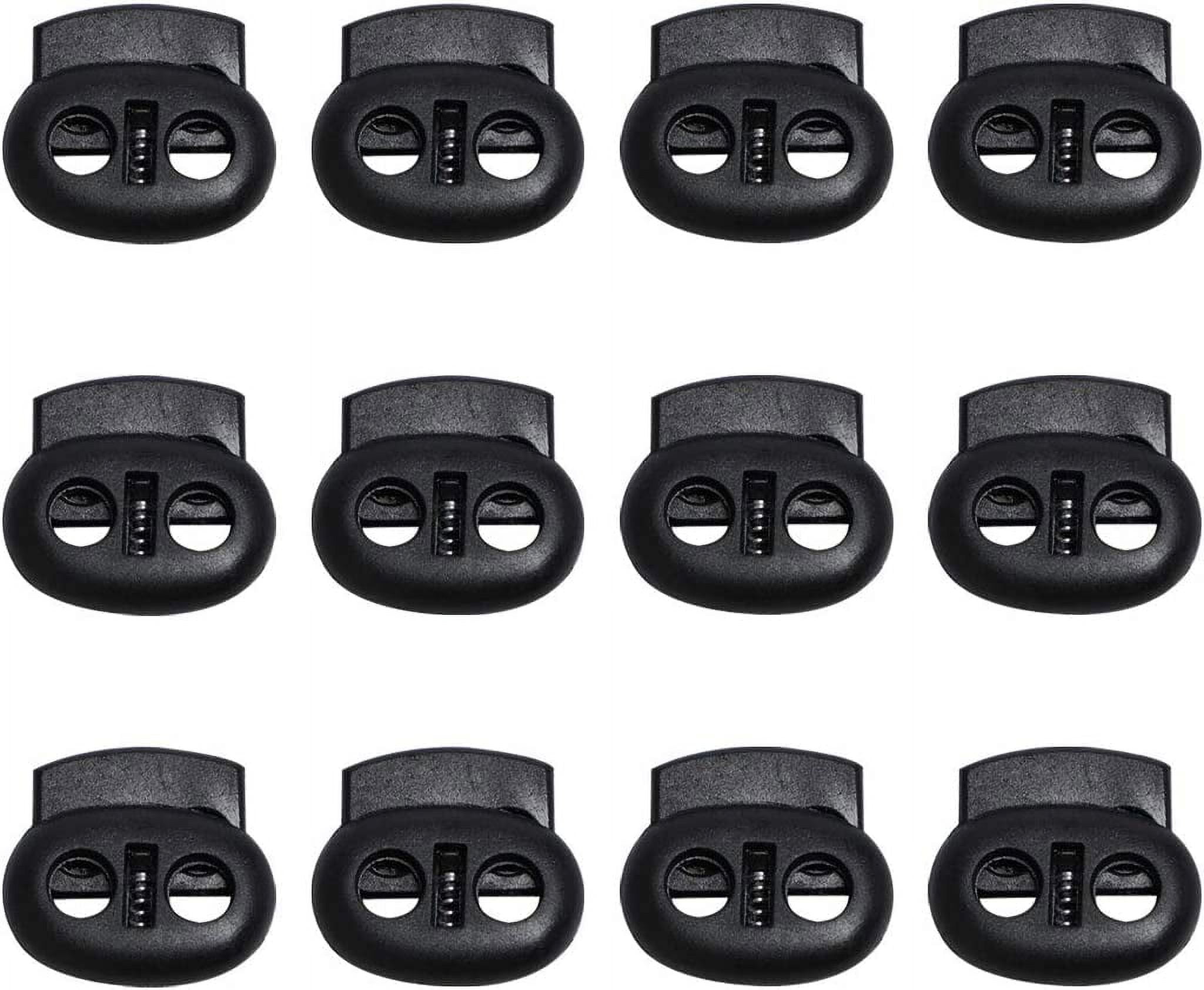 12 Pcs Plastic Cord Locks Spring Stopper Double Hole Toggle Fastener ...