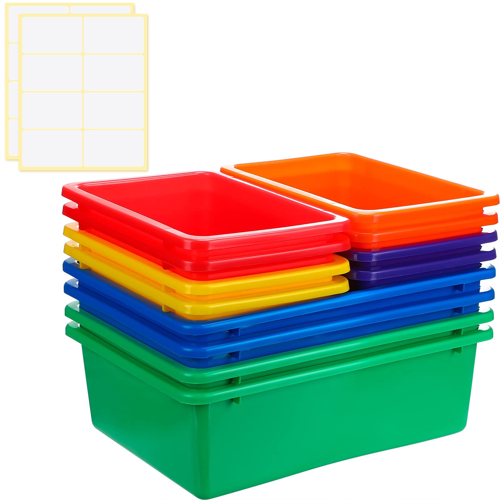 12 Pcs Plastic Cubby Bins Office Storage Container Storage Bins Plastic ...