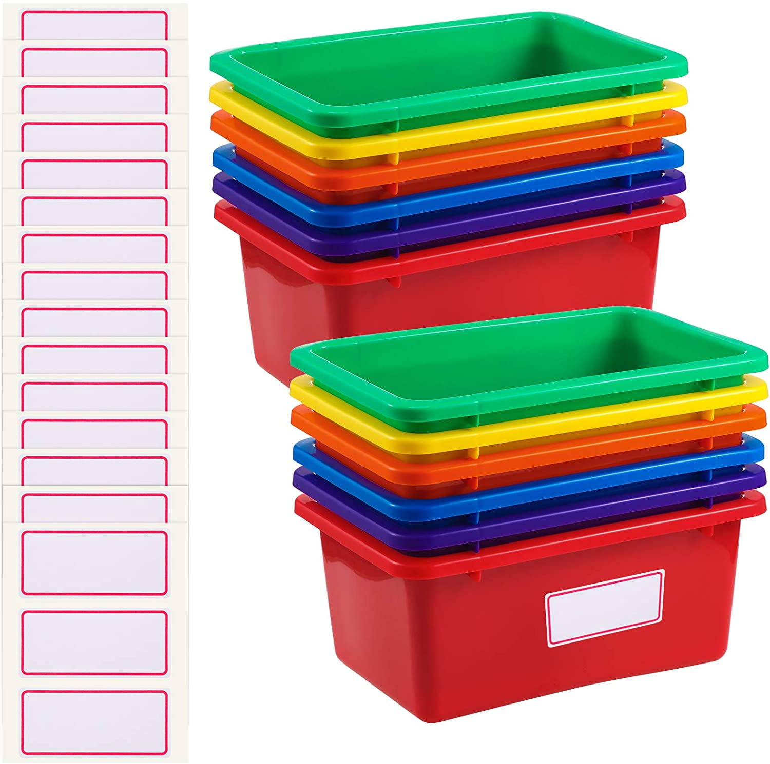 12 Pcs Plastic Cubby Storage Bins Classroom Cubby Organization Storage ...
