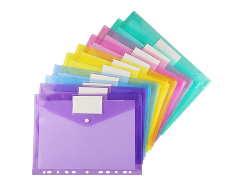 12 Pcs Plastic Envelopes Polythene Envelopes Snap Button Waterproof A4 ...