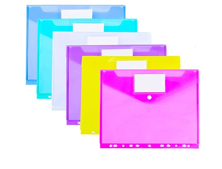 12 Pcs Plastic Envelopes Polythene Envelopes Snap Button Waterproof A4 ...