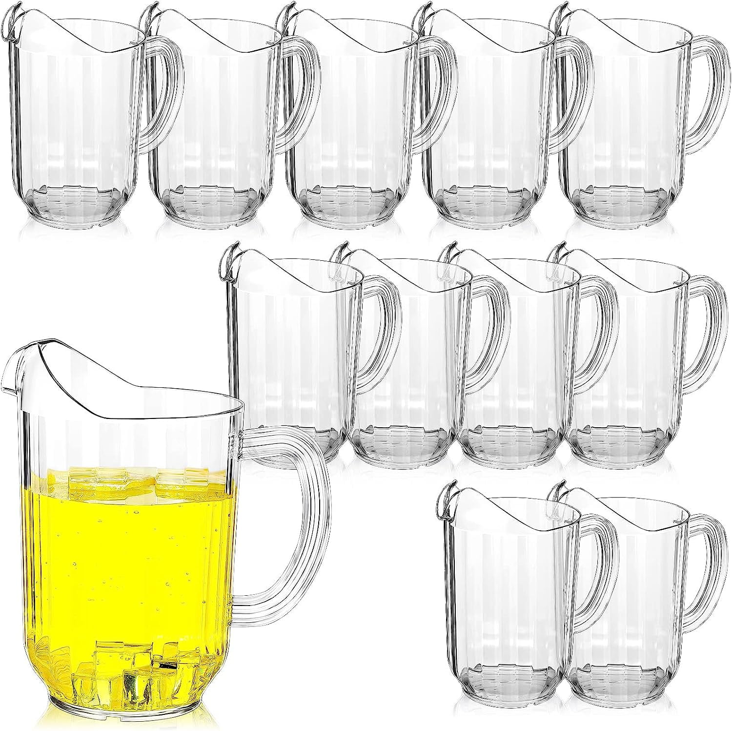 12 Pcs Plastic Pitchers 60 Ounce Clear Restaurant Pitcher Jug Large ...