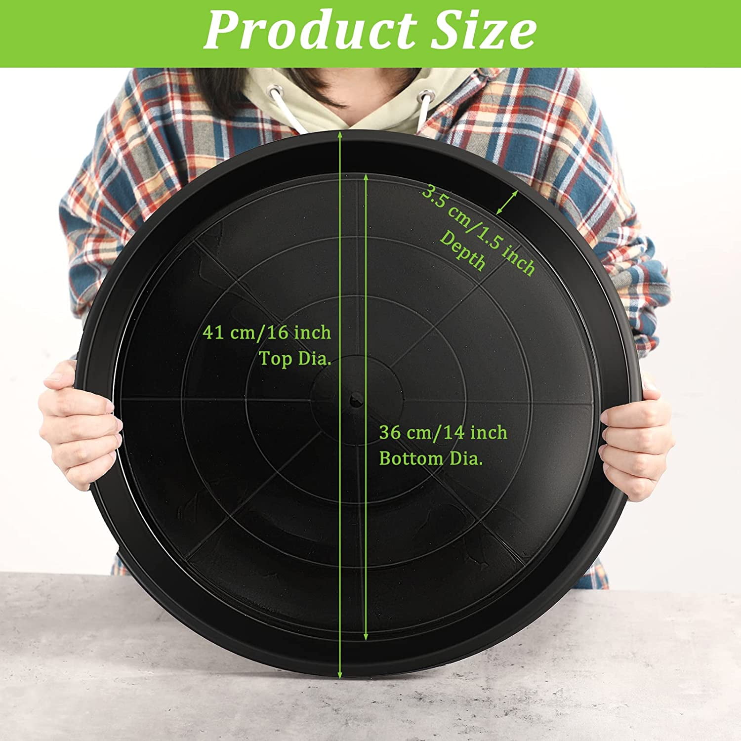 12 Pcs Plastic Plant Saucers Round Plant Tray Large Flower Pot Heavy ...