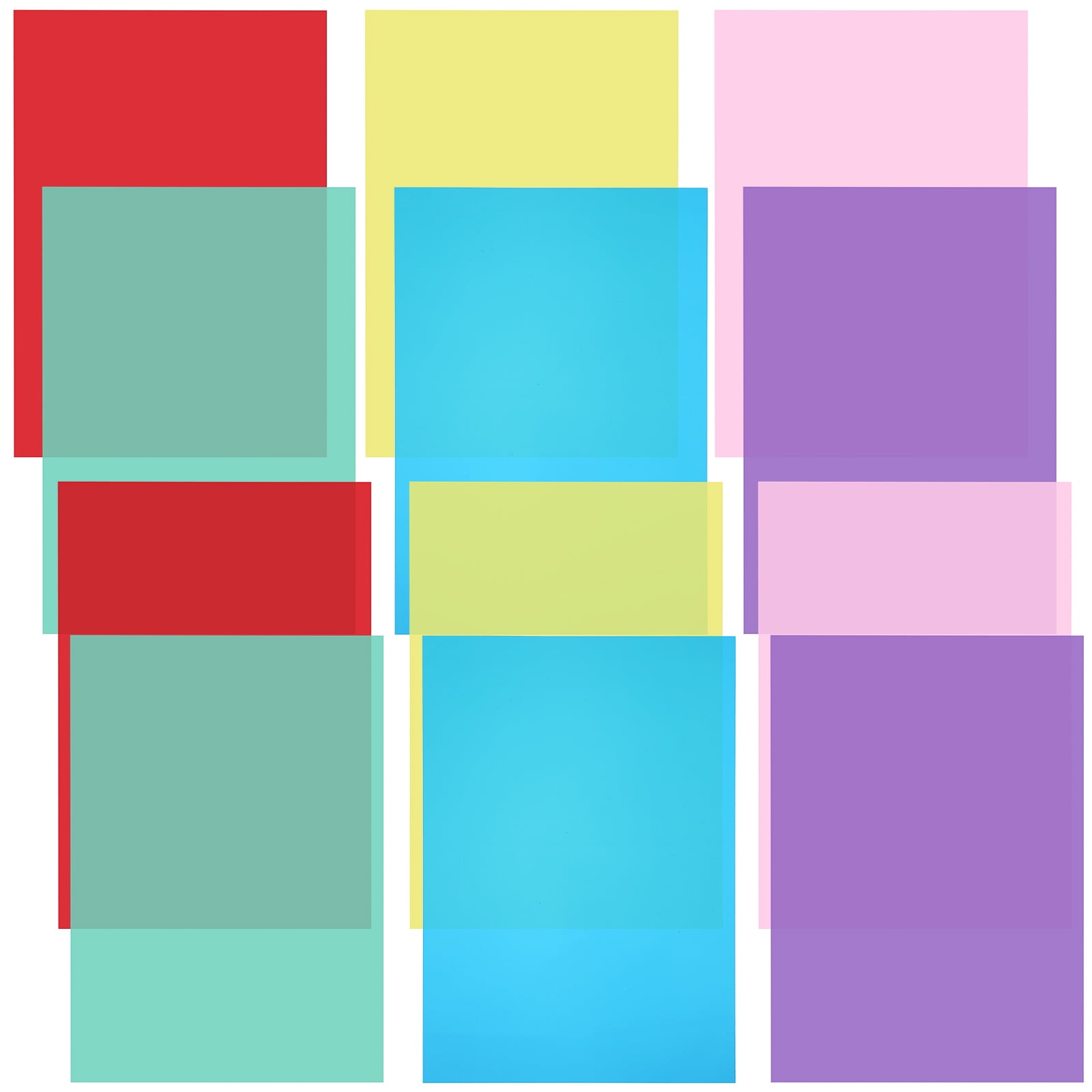 12 Pcs Plastic Plates Light Gels Transparent Color Film For Lightweight ...