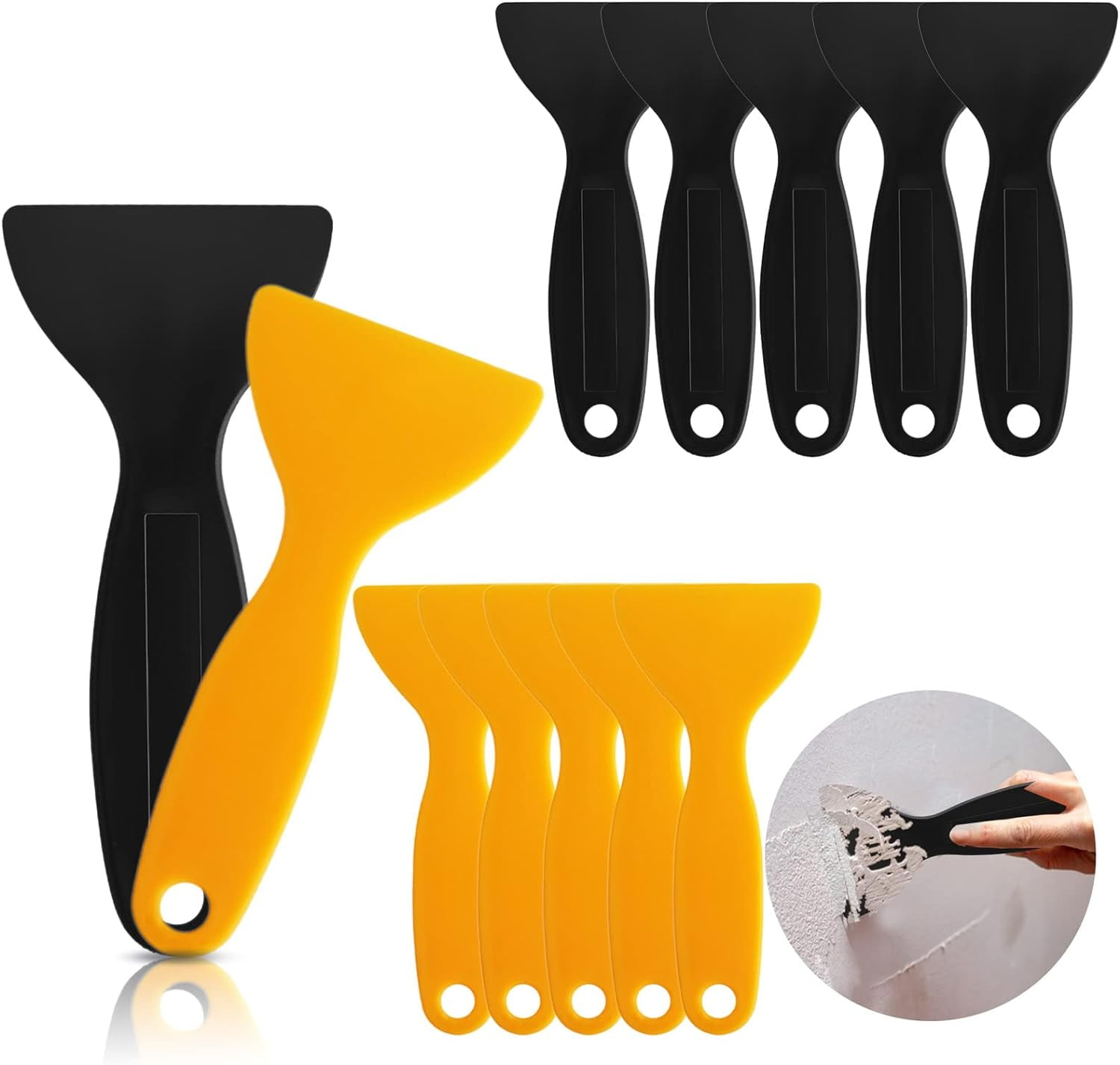 12 Pcs Plastic Putty Knife Set, Filler Knife Scraper Tools Plastic ...
