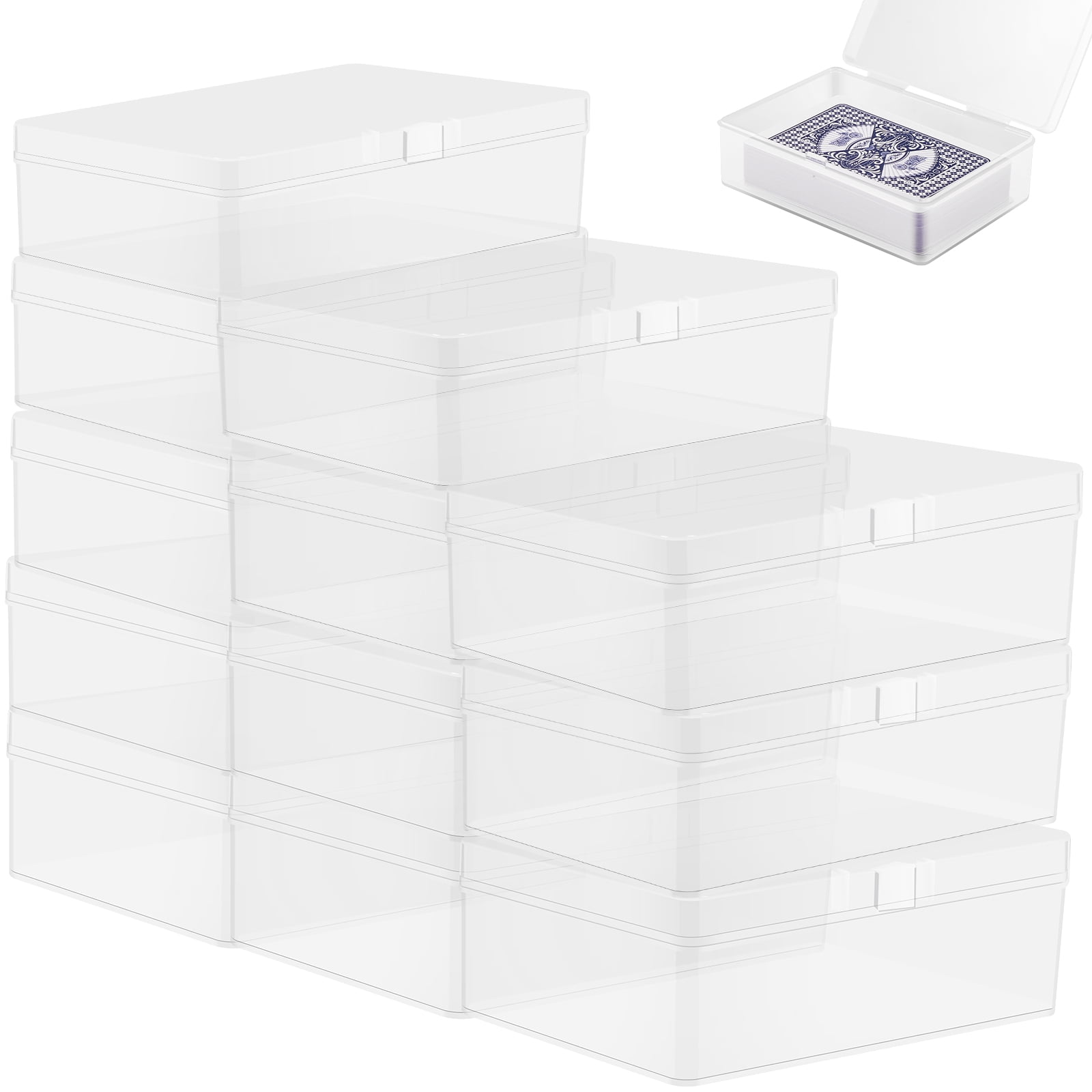 Walmart 12 Pcs Clear Plastic Card Storage Box, Game TCG Collector ...