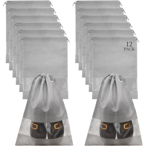 12 Pcs Portable Travel Shoe Bags, 17.3 x 12.6 Inches Waterproof Non ...