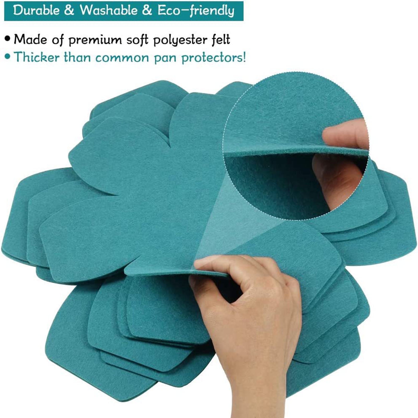 12 Pcs Pot Pan Protectors, Larger and Thicker Felt Pot Pan Protectors ...