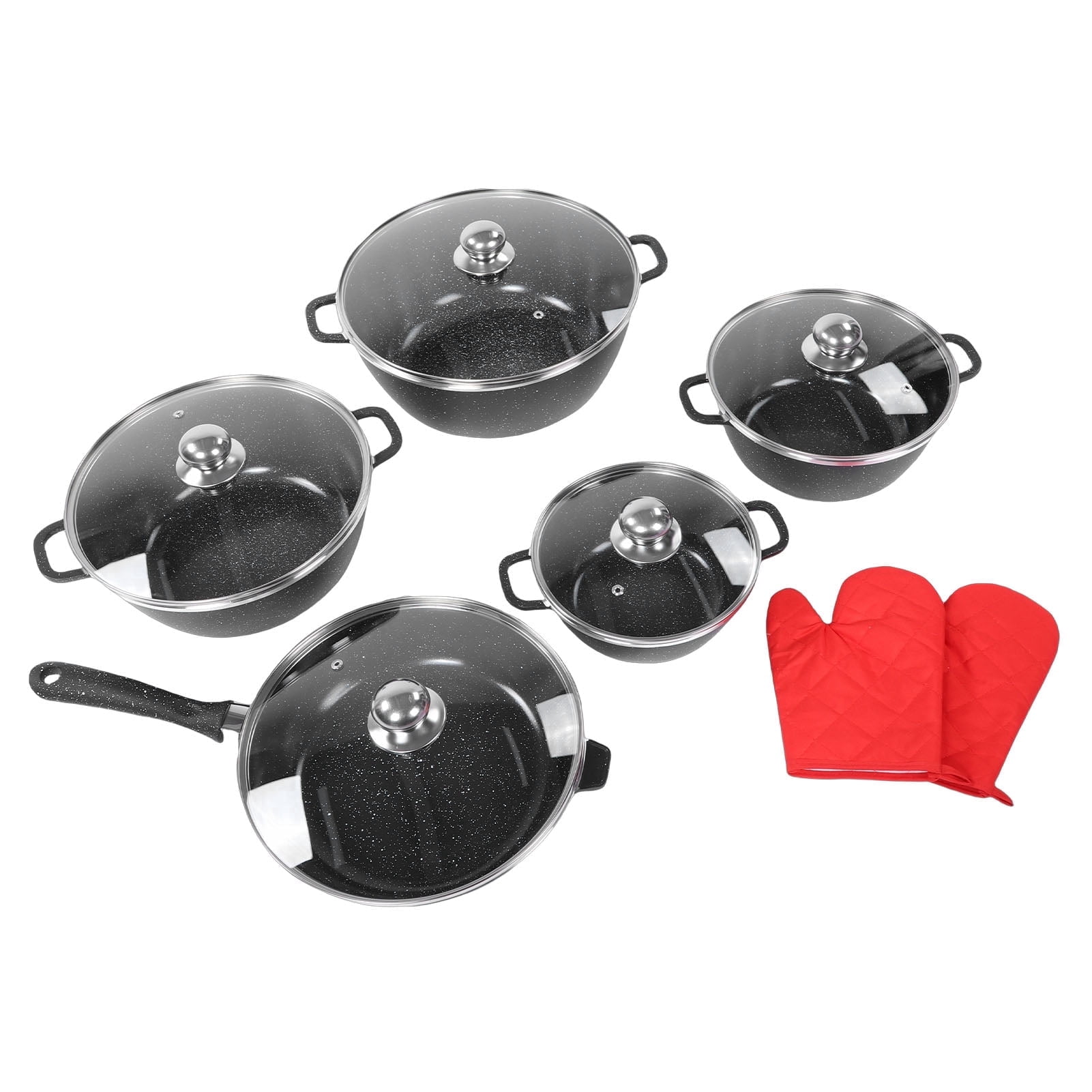 12 Pcs Pots and Pans Set Non Stick, Nonstick Kitchen Cookware Sets ...