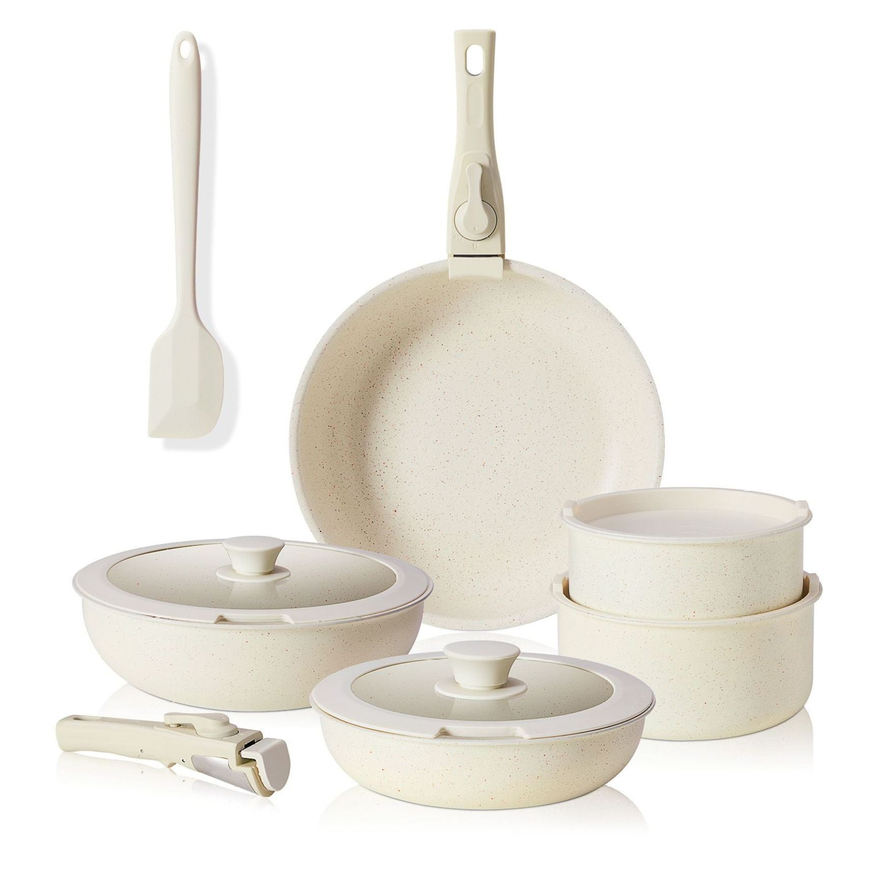 12 Pcs Pots and Pans Set Nonstick - Kitchen Cookware Set with ...