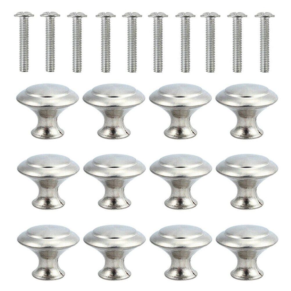 12 Pcs Practical Stainless Steel Drawer Cabinet Door Single Hole ...