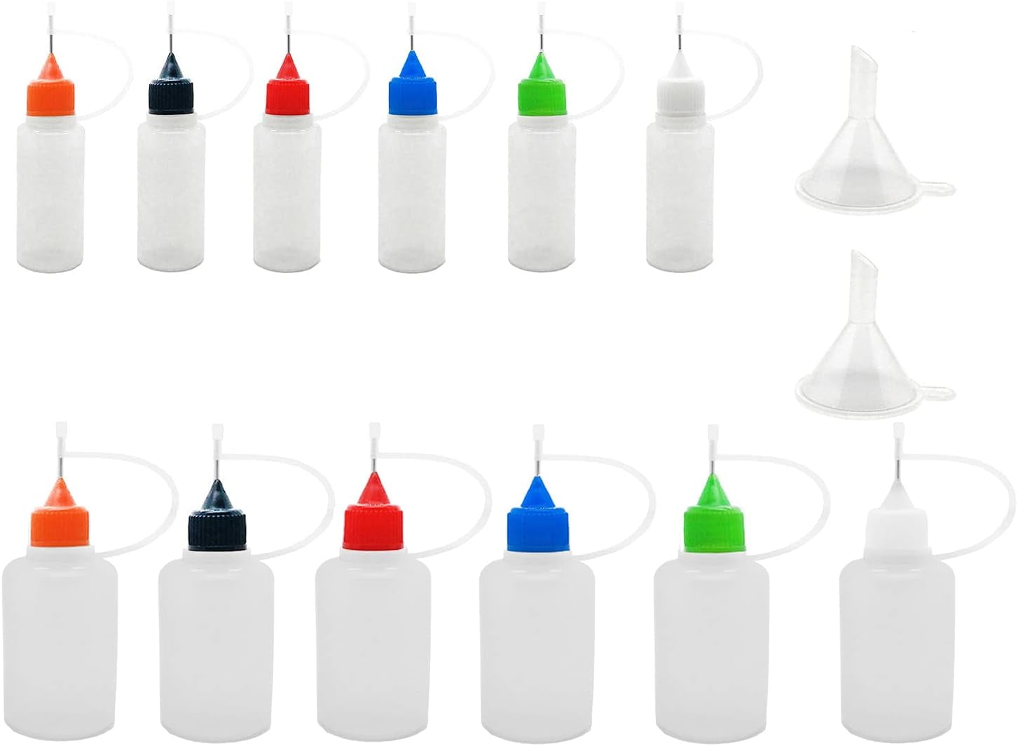 12 Pcs Precision Tip Applicator Bottles, 6 Pcs 1 Ounce and 6 Pcs 0.5 ...