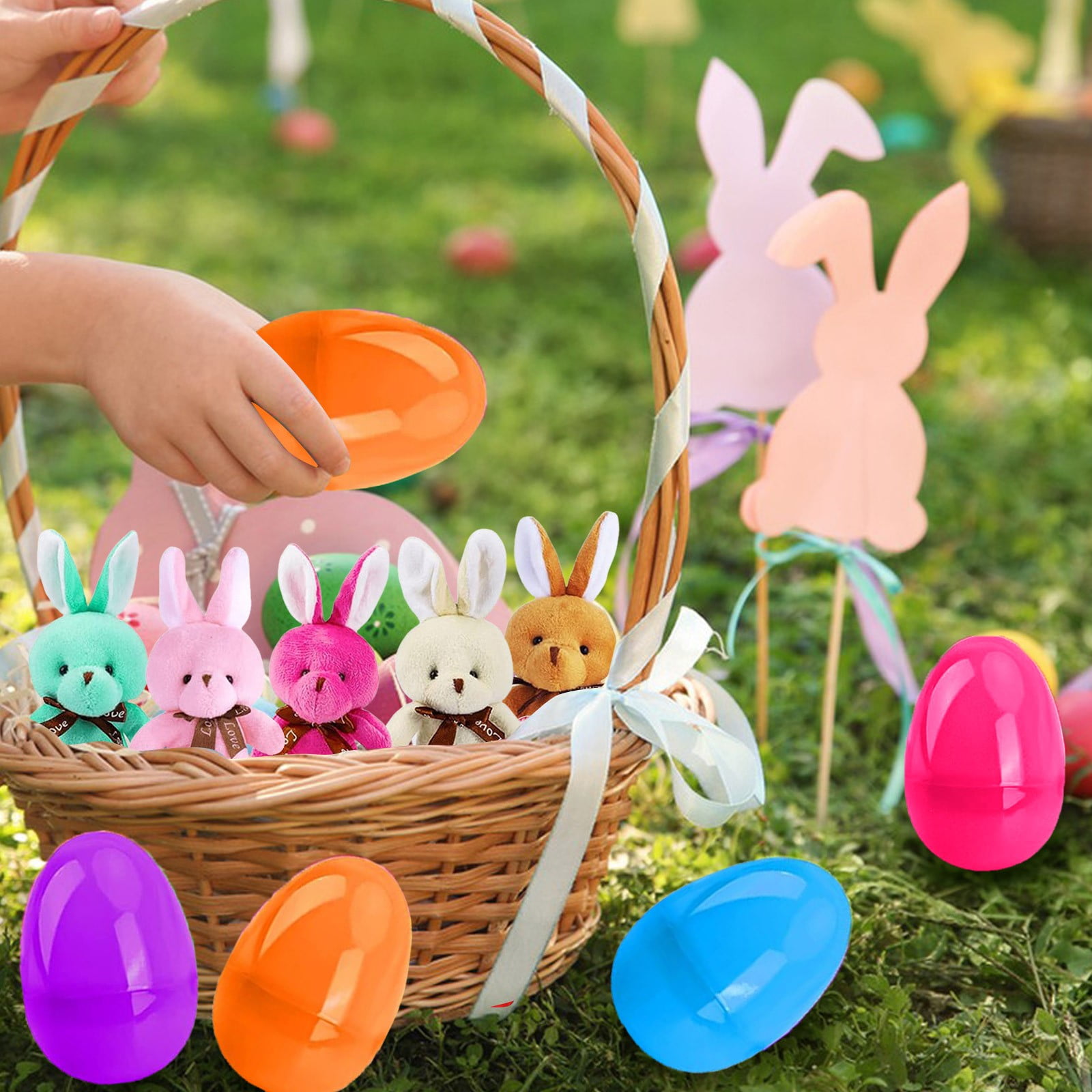 12 Pcs Prefilled Easter Eggs Mini Stuffed Animal Plush Toys Basket ...