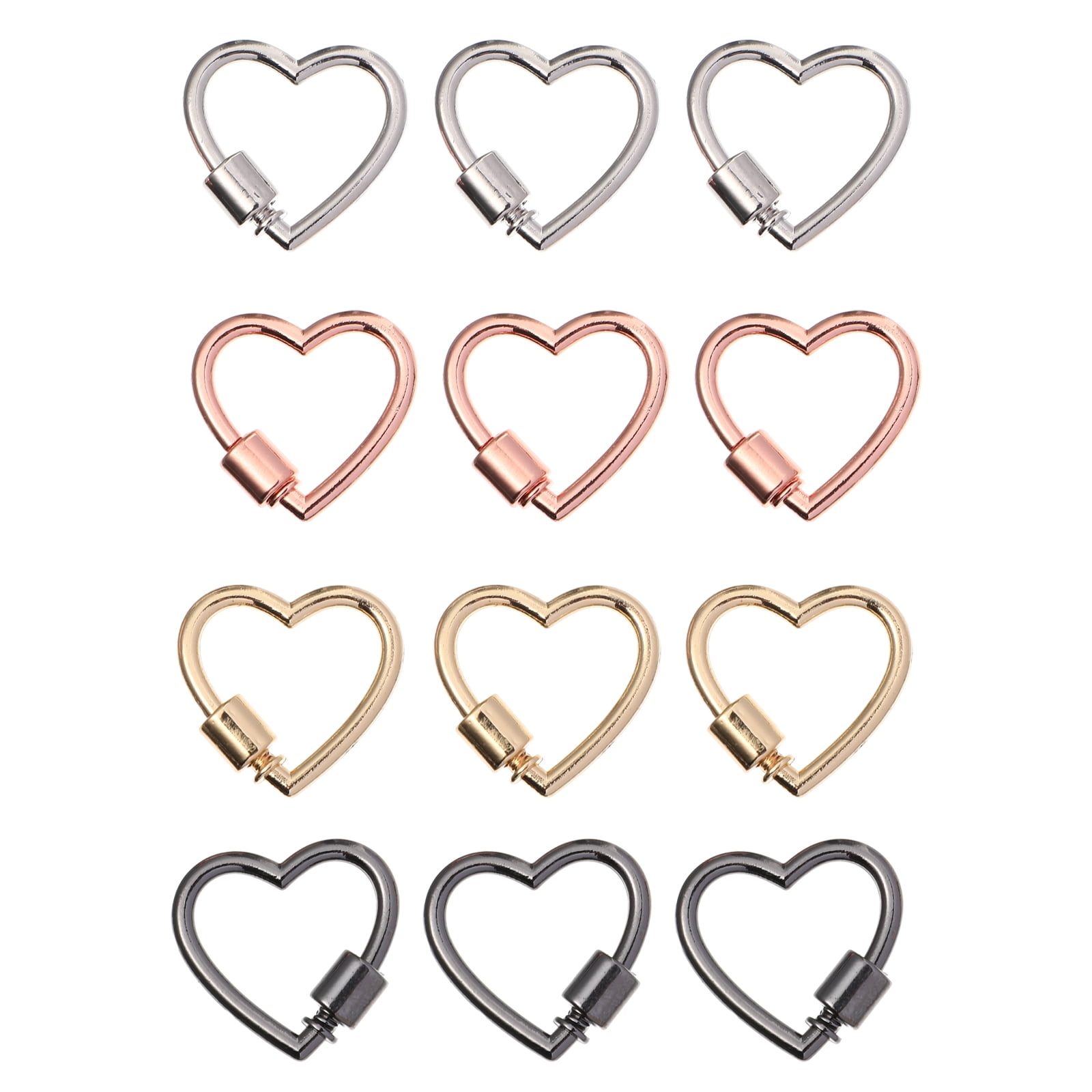 12 Pcs Heart Necklace Button Key Holders Accessories - Walmart.com