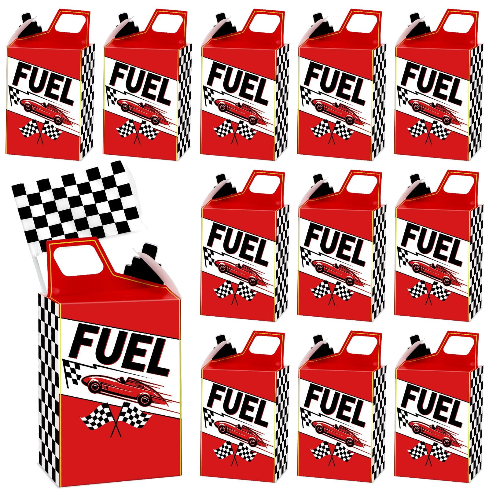 12 Pcs Race AJH3 Car Fuel Can Treat Boxes Party Supplies with 12 ...
