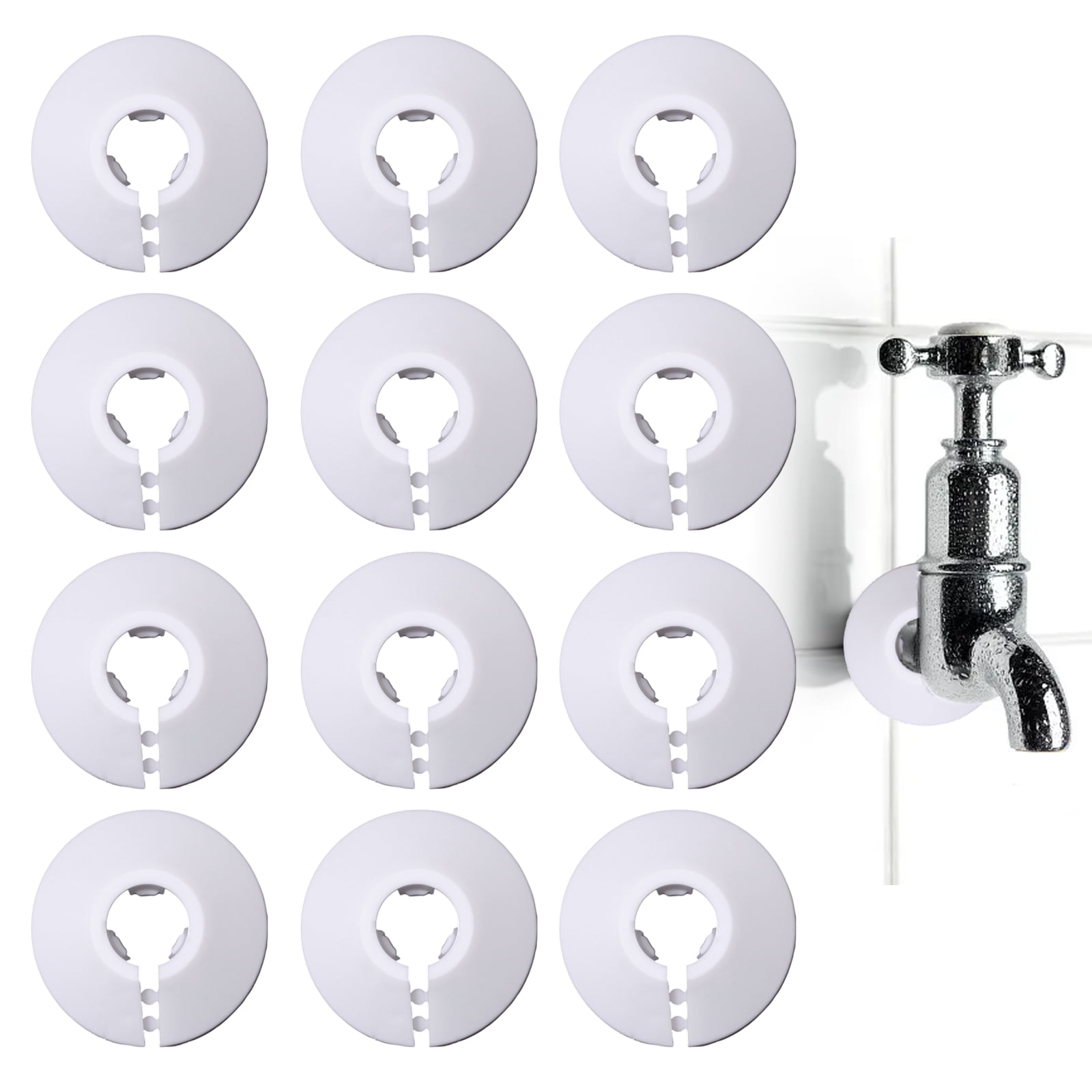 12 Pcs Radiator Pipe Covers, Plastic Water Pipe Covers White Pipe Cover ...