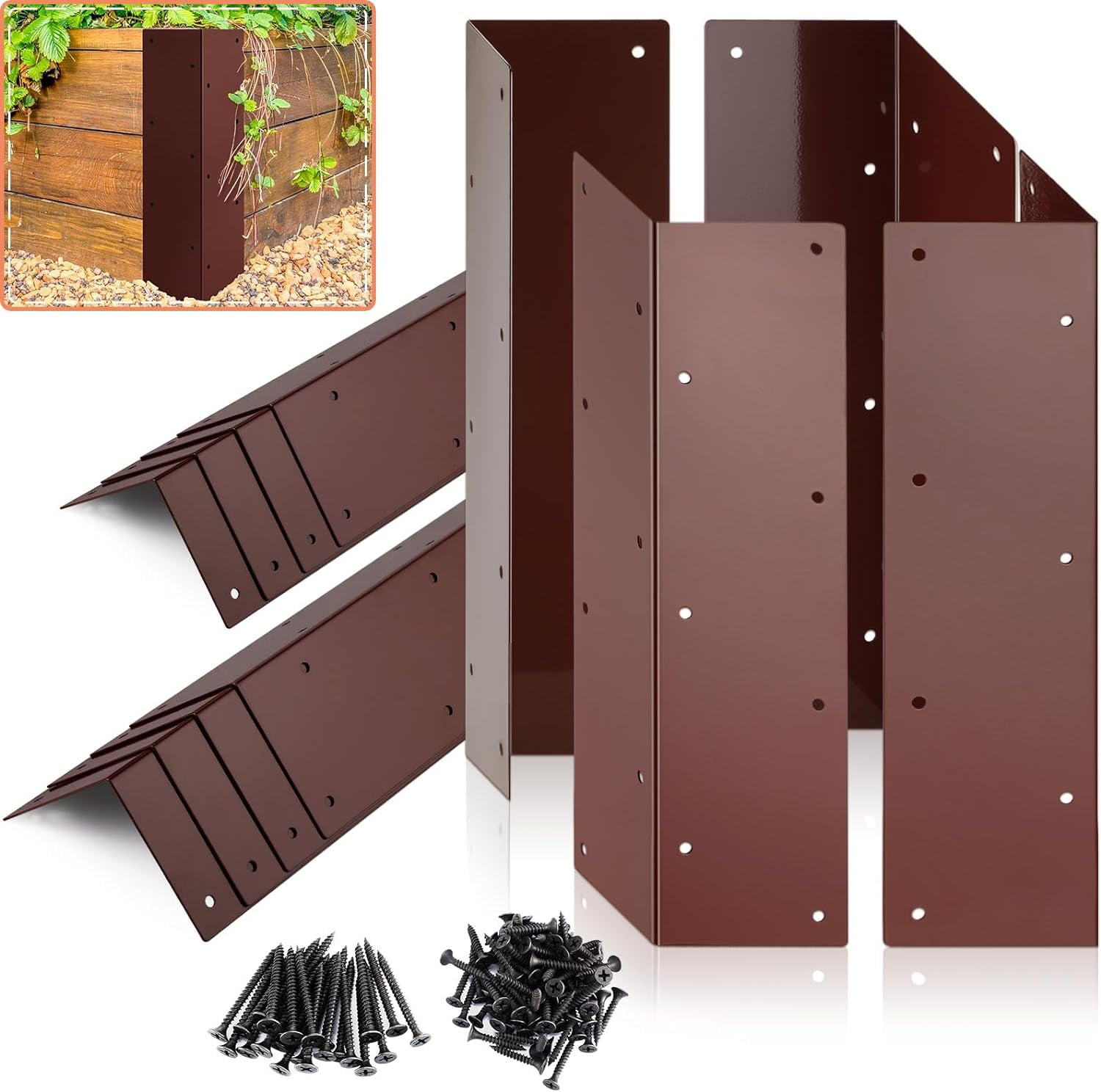 12 Pcs Raised Garden Bed Corner Brackets for 20-24'' Bed, Metal ...