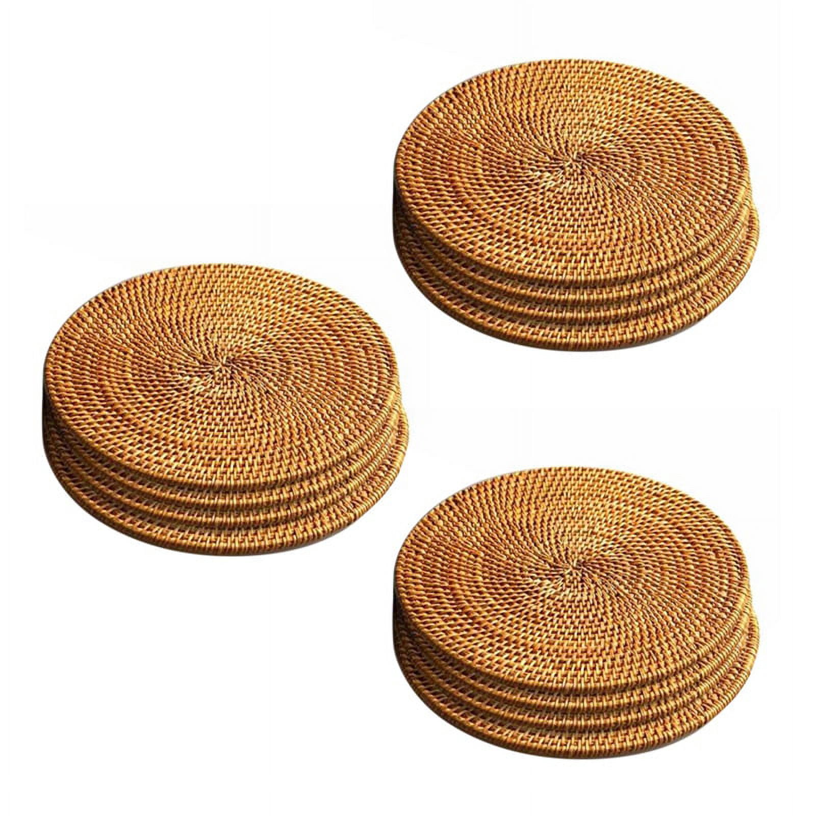 12 Pcs Rattan Trivets for Hot Dishes-Insulated Hot Pads, Pot Holder for ...