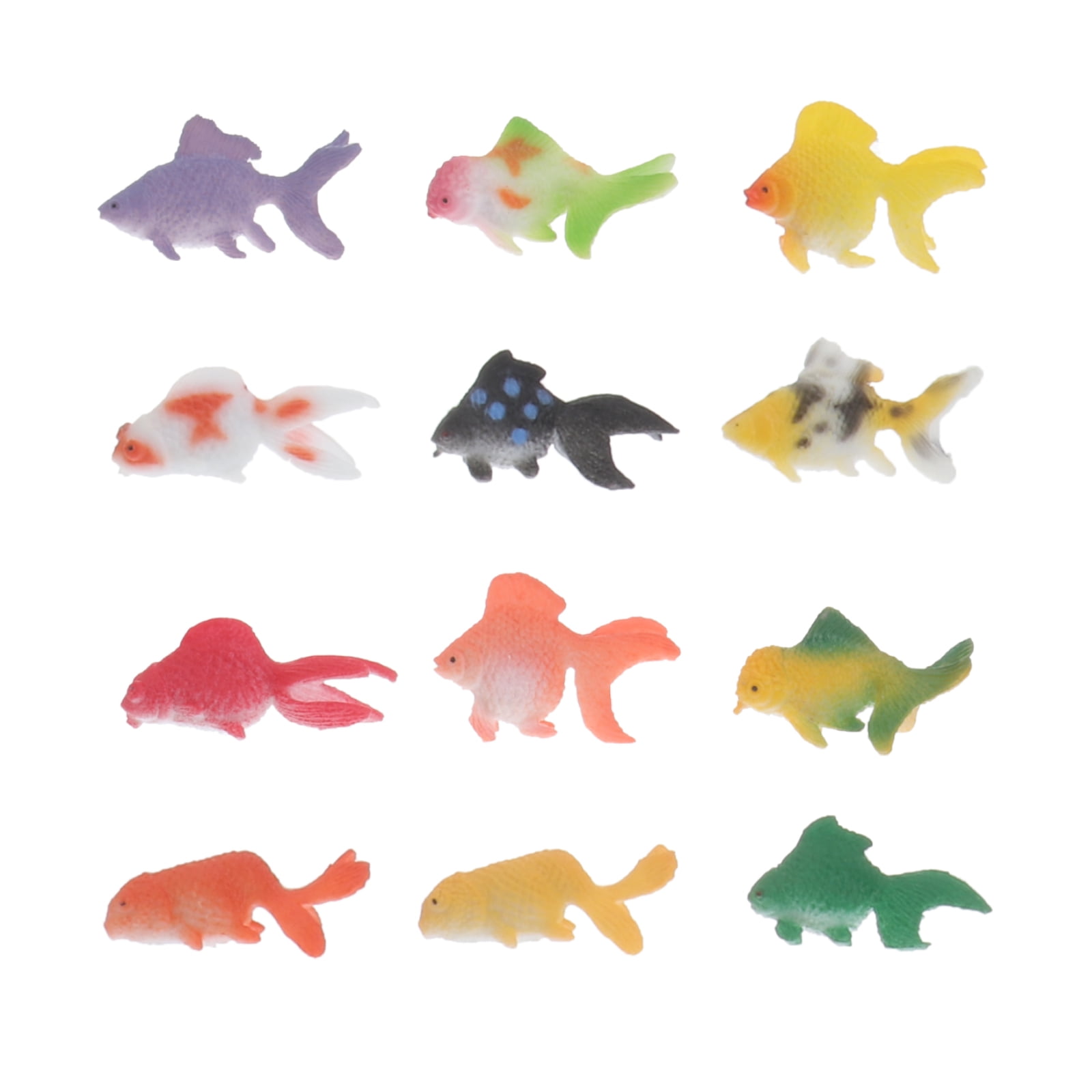 Colorful Fish Toy Set for Decorations Assorted Color Plastic Model ...