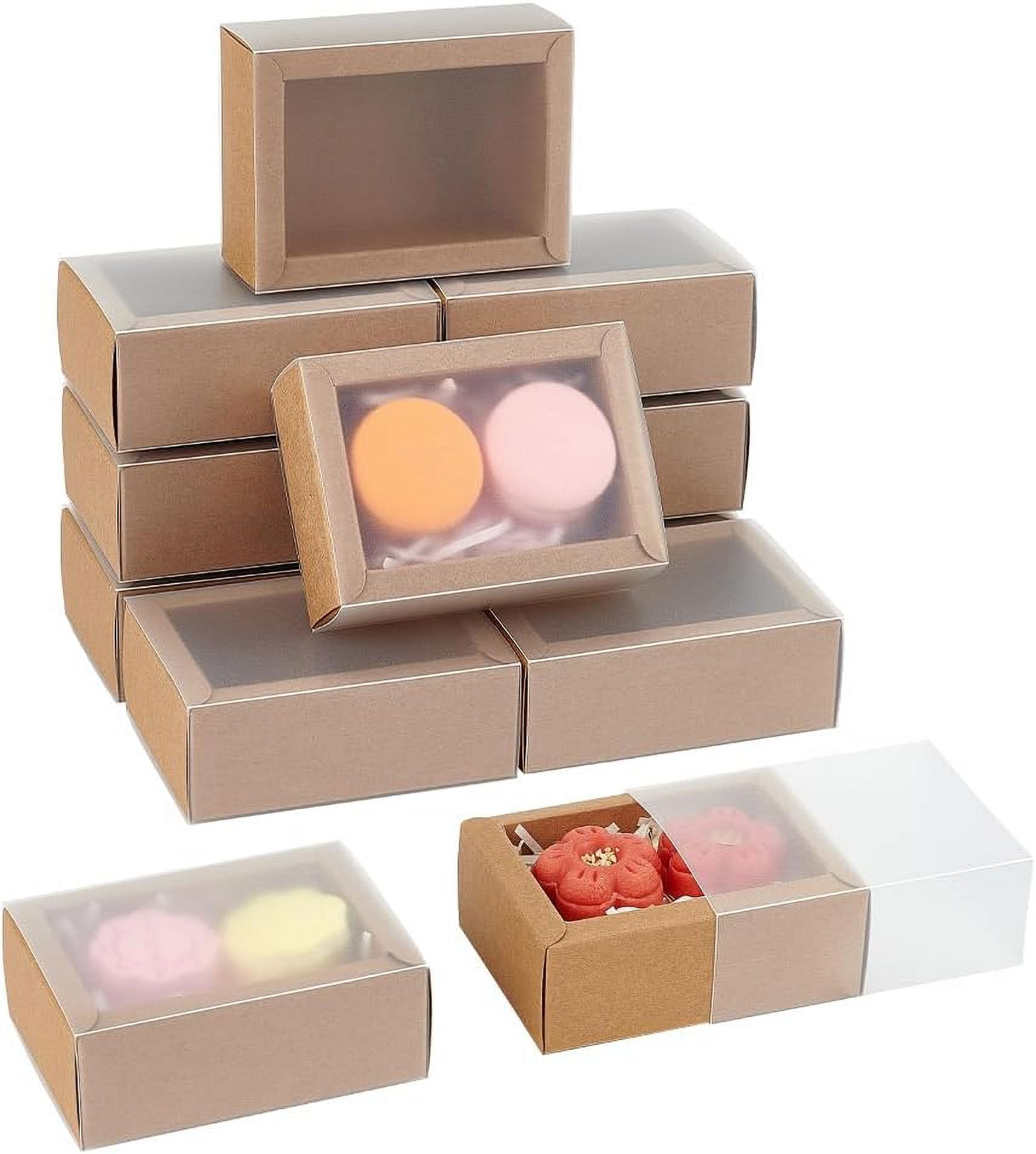 12 Pcs Rectangle Drawer Kraft Boxes 4.33x3.15x1.65 Inch Gift Packaging ...