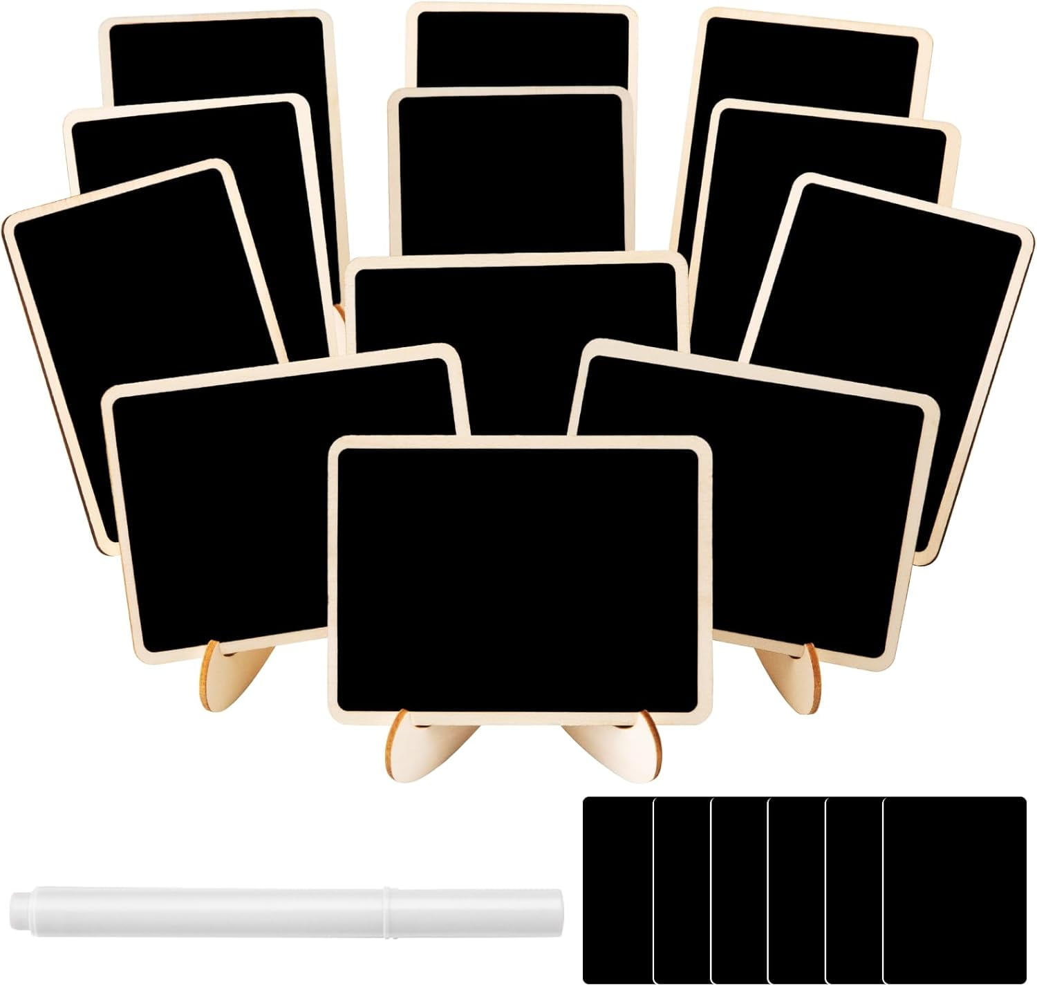 12 Pcs Rectangle Mini Chalkboard Signs, Small Chalkboard Labels with ...