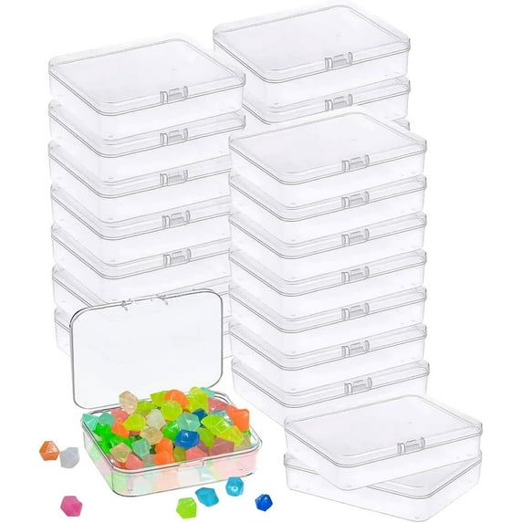 12 Pcs Rectangular Empty Mini Plastic Storage Containers with Lid,Clear ...