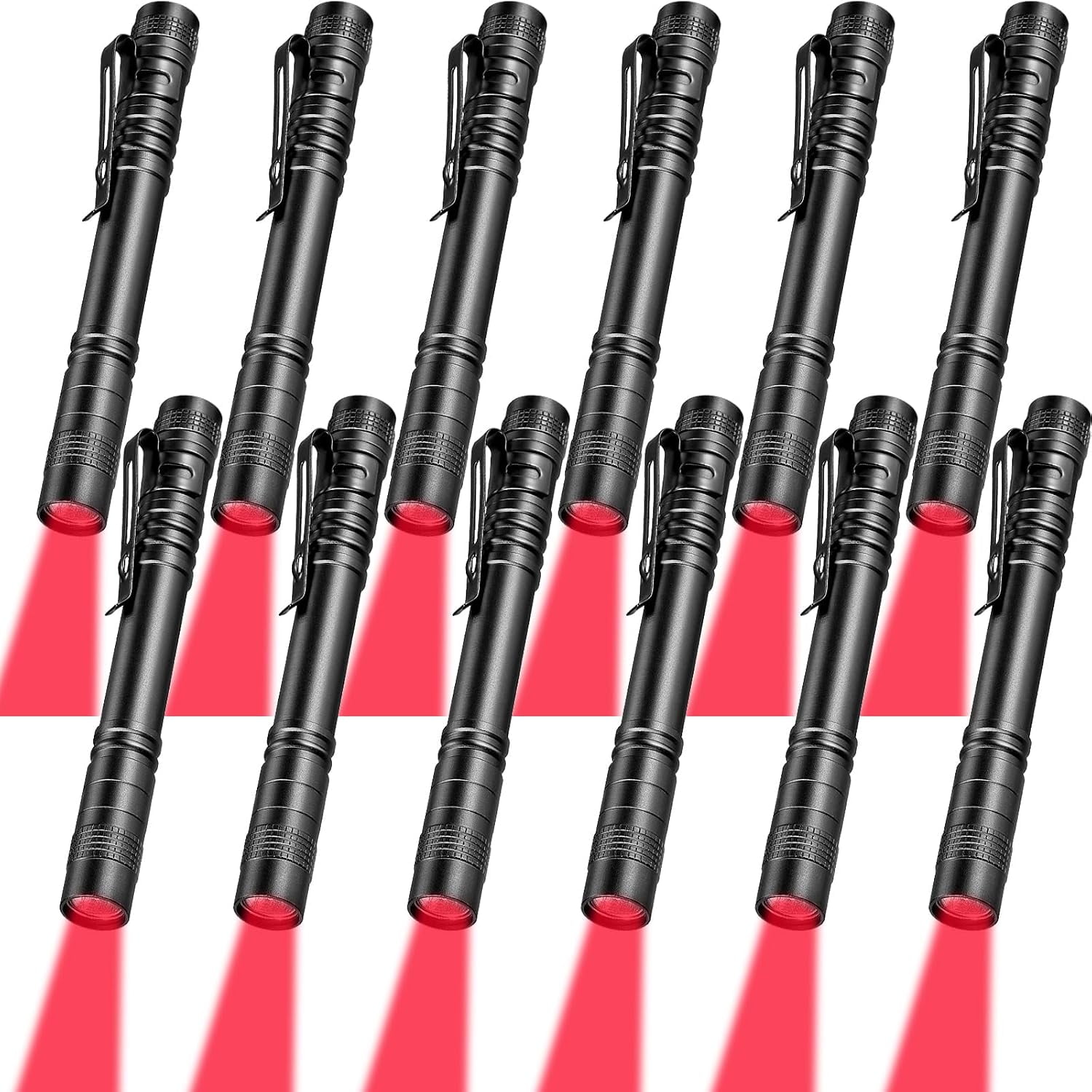 12 Pcs Red Light Flashlight Red LED Flashlight Red Light Pen Light ...