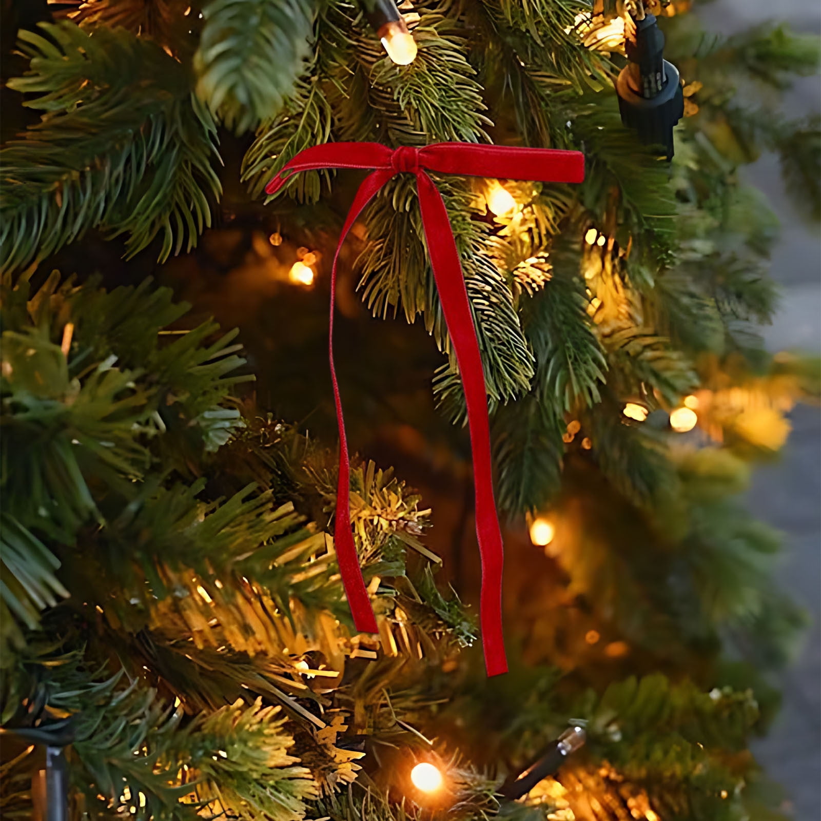 12 Pcs Red Velvet Bows for Christmas Tree Red Bows for Christmas Tree ...