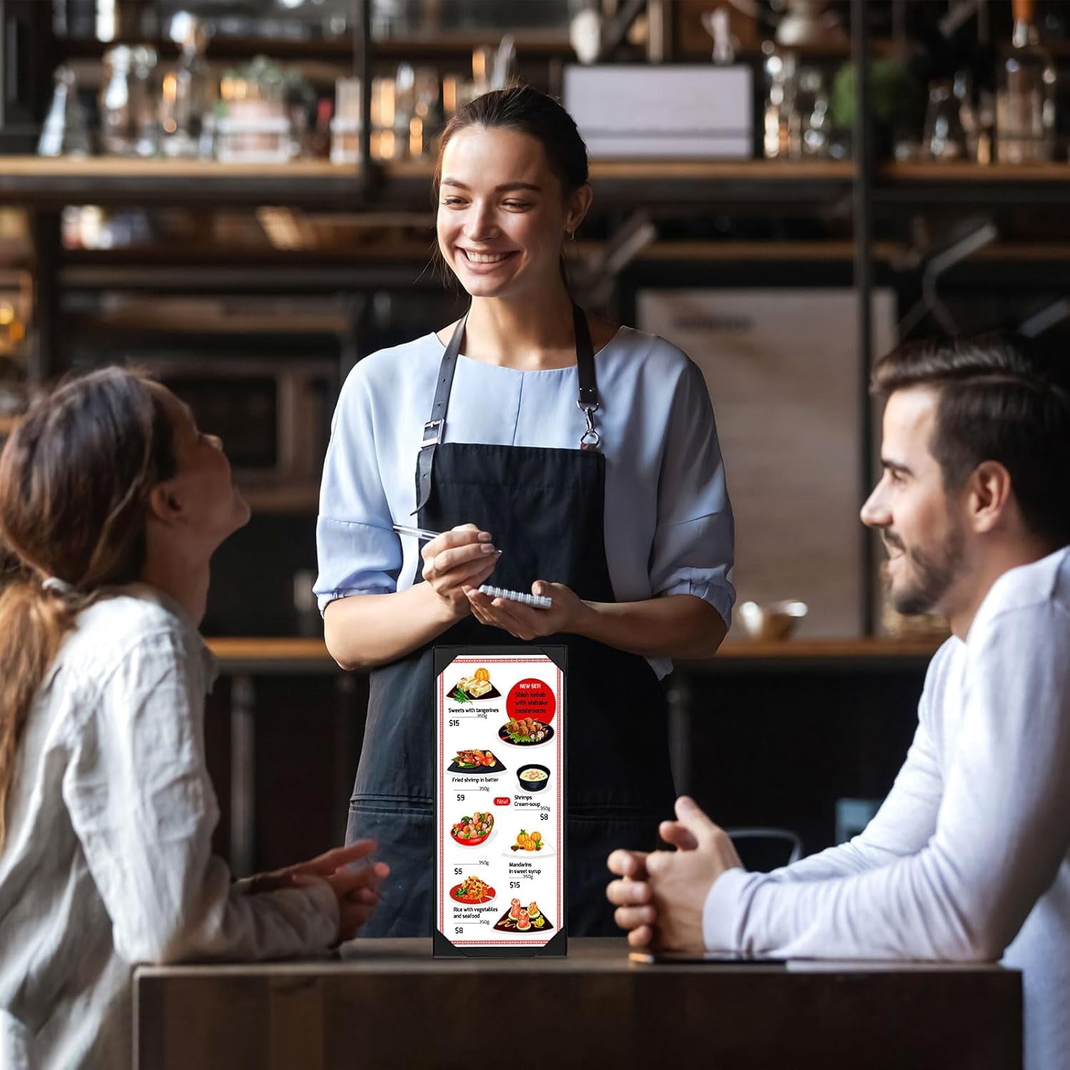 12 Pcs Restaurant Menu Covers Single Page Panel Holders with Angled ...