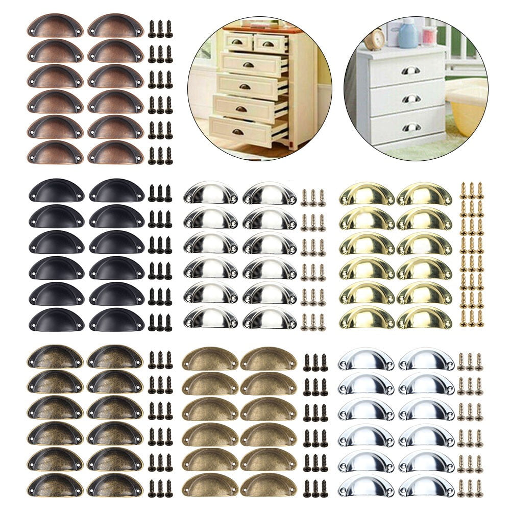 12 Pcs Retro Kitchen Drawer Cabinet Door Handle Furniture Knobs ...