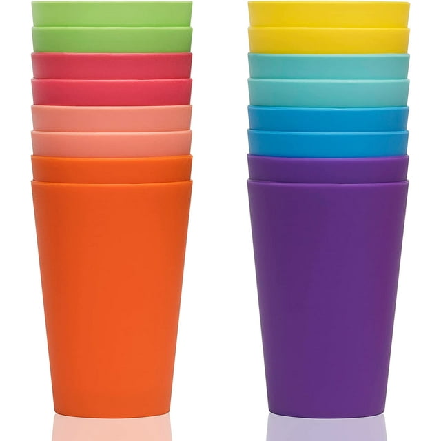 12 Pcs Reusable Plastic Cups, Multi Colors Plastic Cups for Kids ...