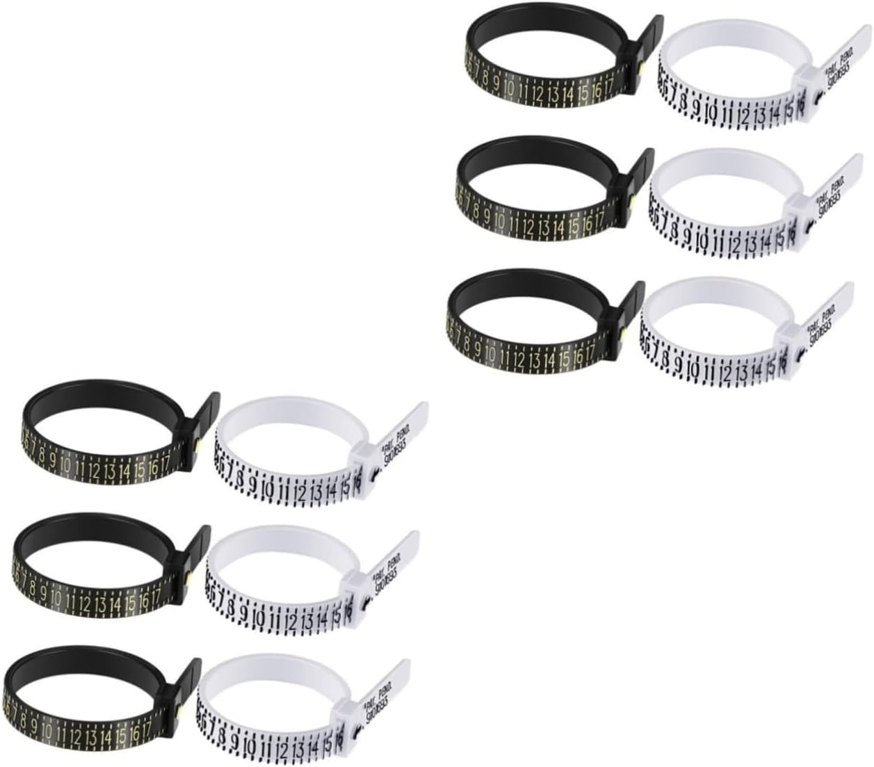 12 Pcs Rings Ring Size Guide American Ring Sizer Measuring Instrument ...