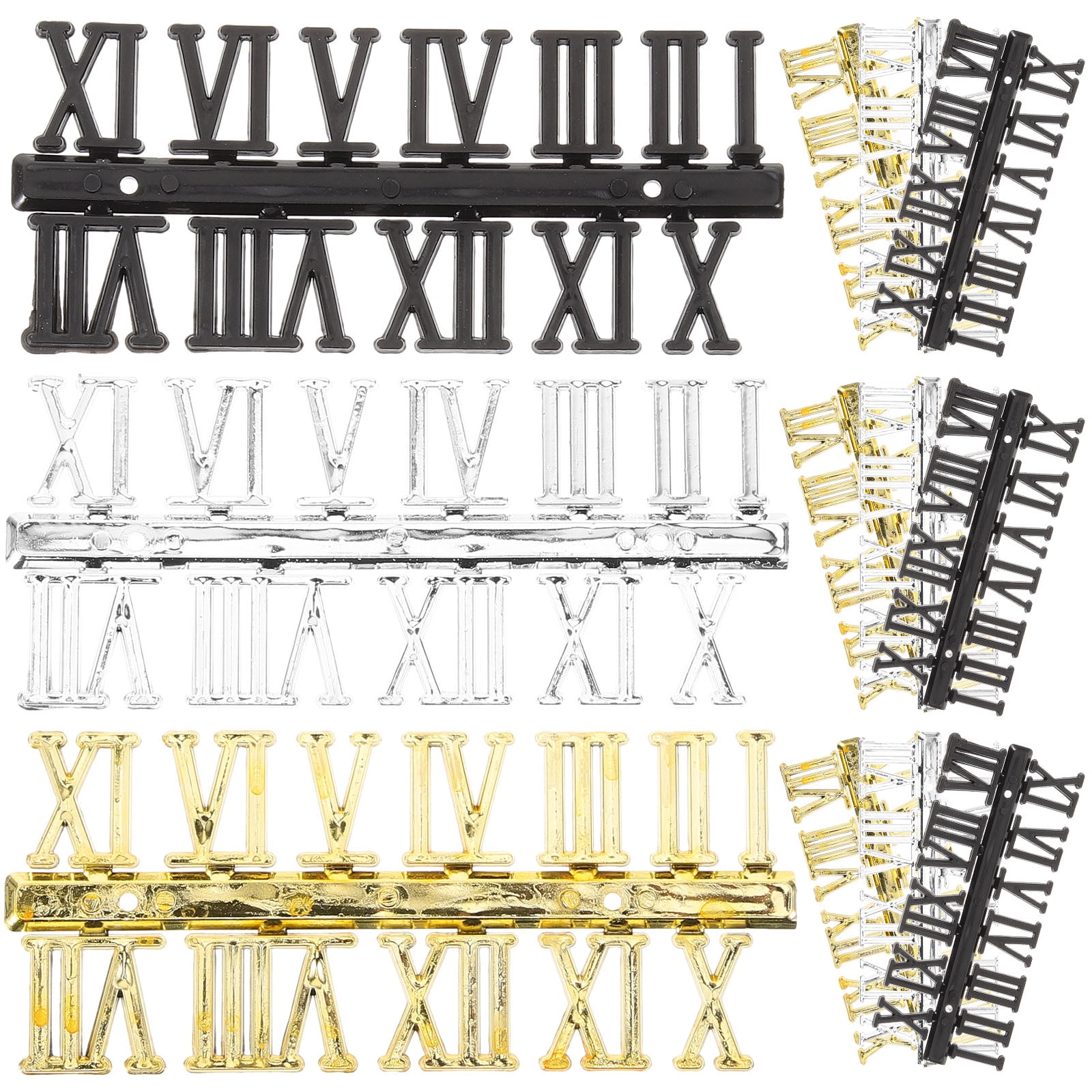 12 Pcs Roman Numeral Dial Replacement Clock Number Clocks Watch Numbers ...