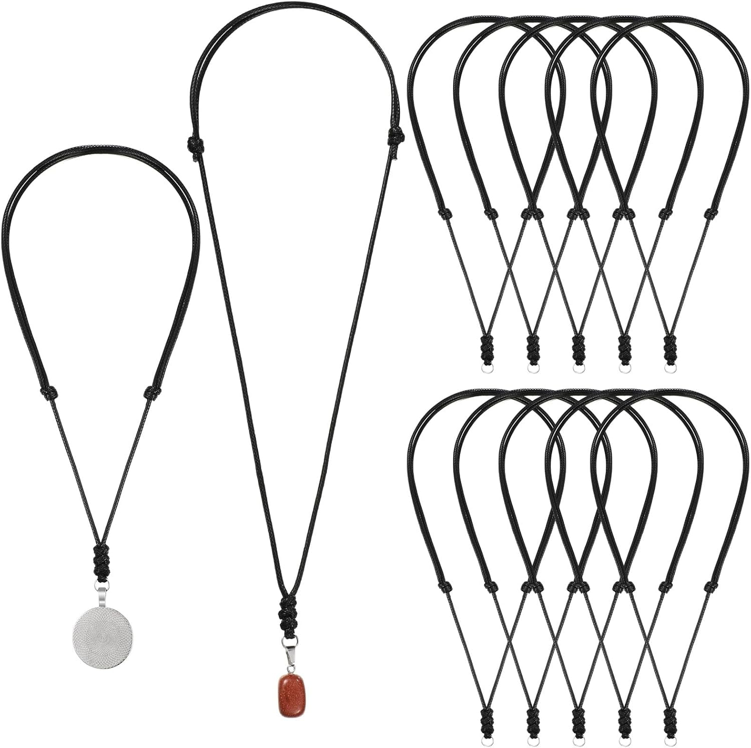 12 Pcs Rope Necklace For Men Vintage Necklace Cord Rope Adjustable ...