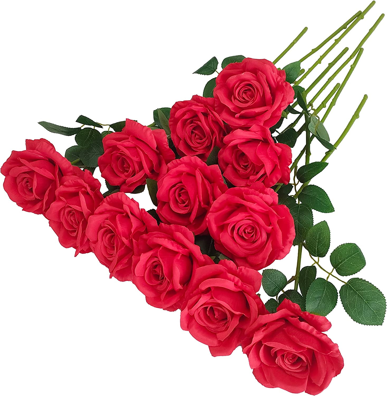 12 Pcs Roses Artificial Flowers Bulk, Fake Black Silk Flowers for ...