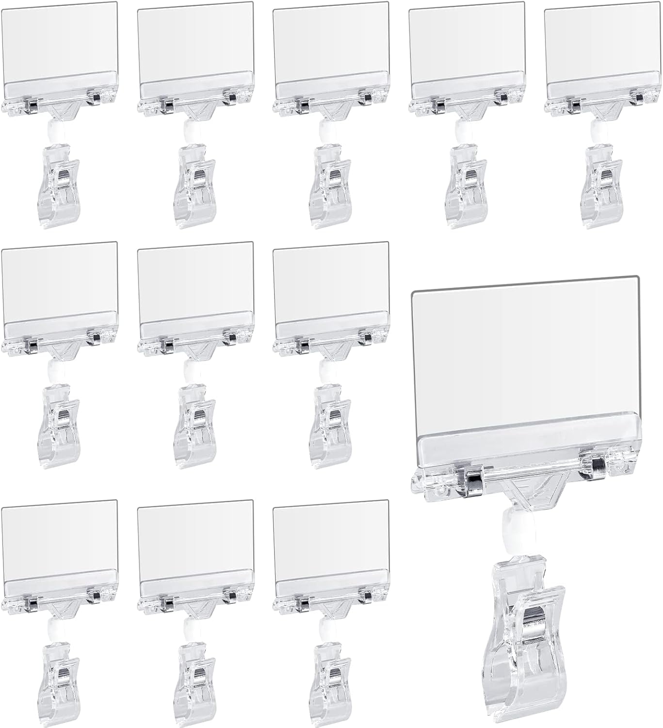 12 Pcs Rotating Clip Swivel Sign Holder, Clear Rotatable Sign Holder ...