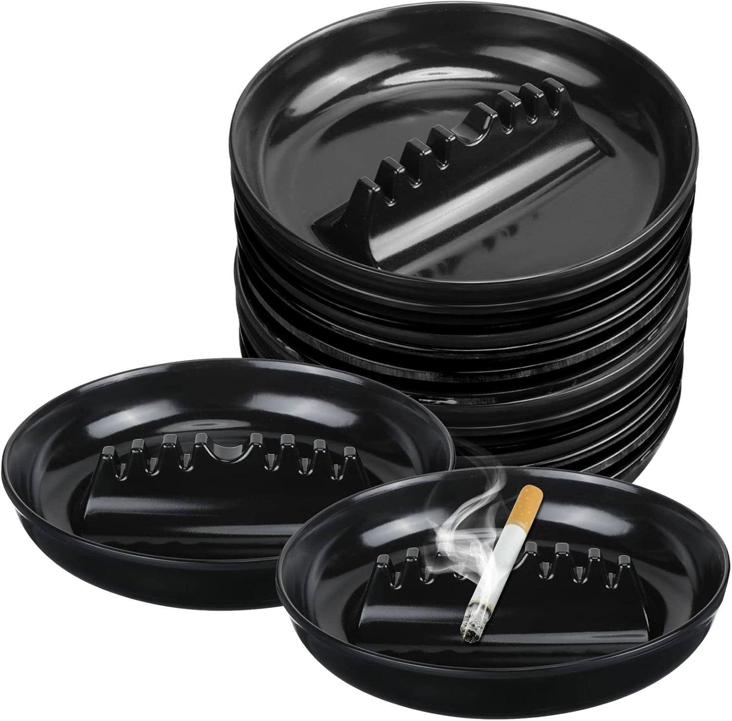 12 Pcs Round Ashtray Large Plastic 6.69" Ashtray Holder Vintage Ash ...