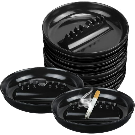 12 Pcs Round Ashtray Large Plastic 6.69" Ashtray Holder Vintage Ash ...