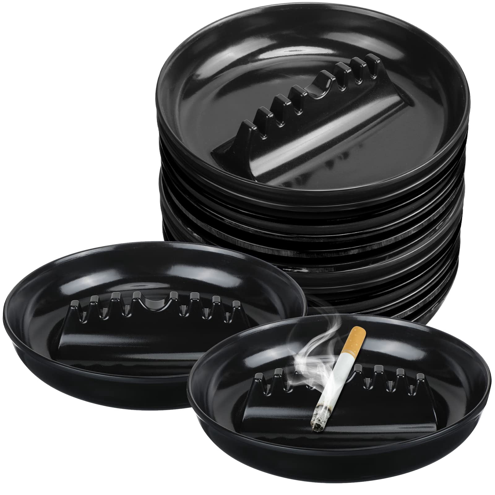 12 Pcs Round Melamine Ashtray Large Plastic 6.69'' Ashtray Holder ...
