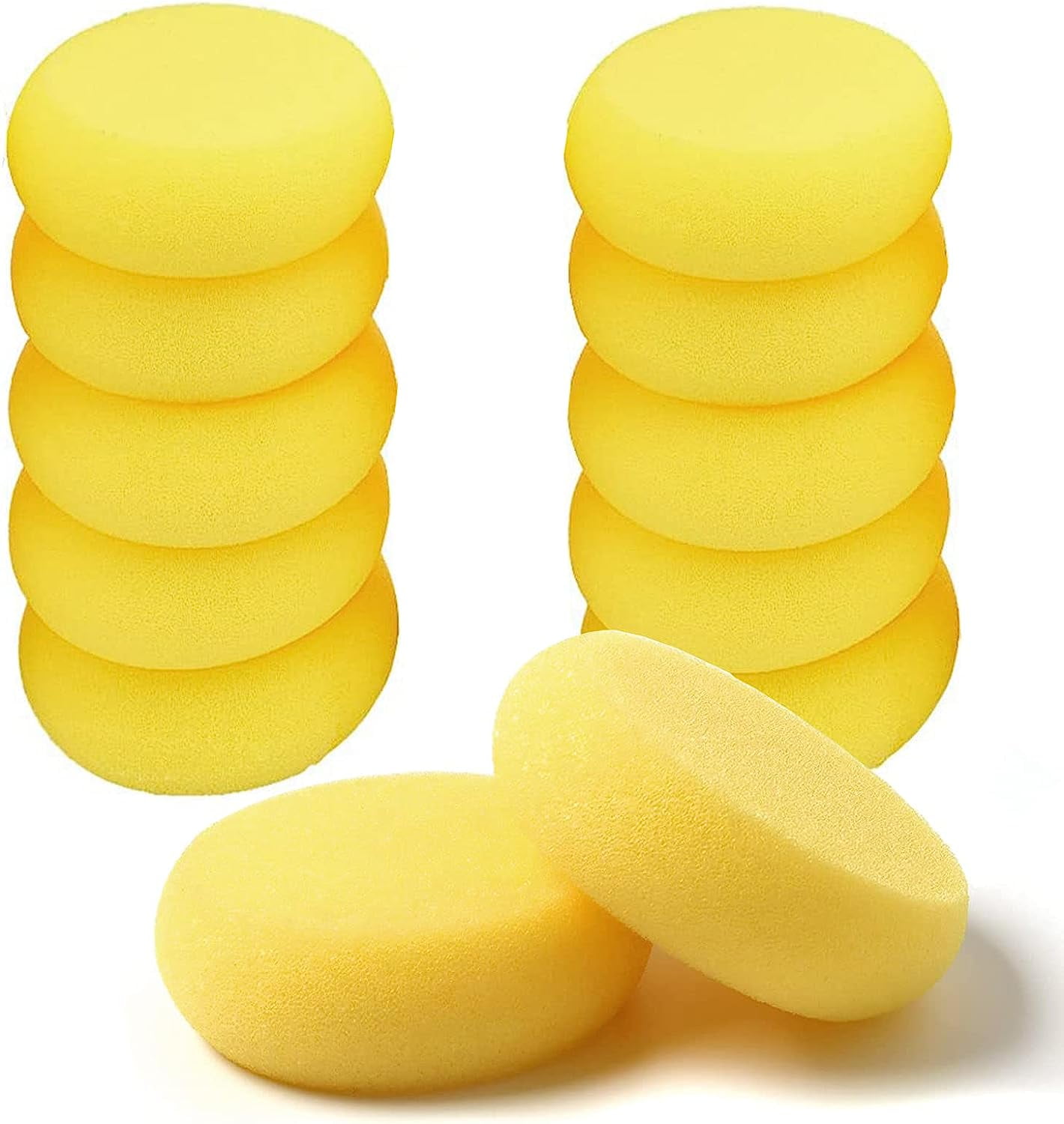 12 Pcs Round Painting Sponge 2.96inch Yellow Craft Sponges Clay Sponge ...