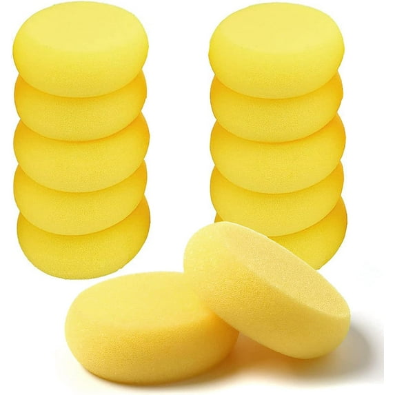 12 Pcs Round Painting Sponge 2.96inch Yellow Craft Sponges Clay Sponge ...