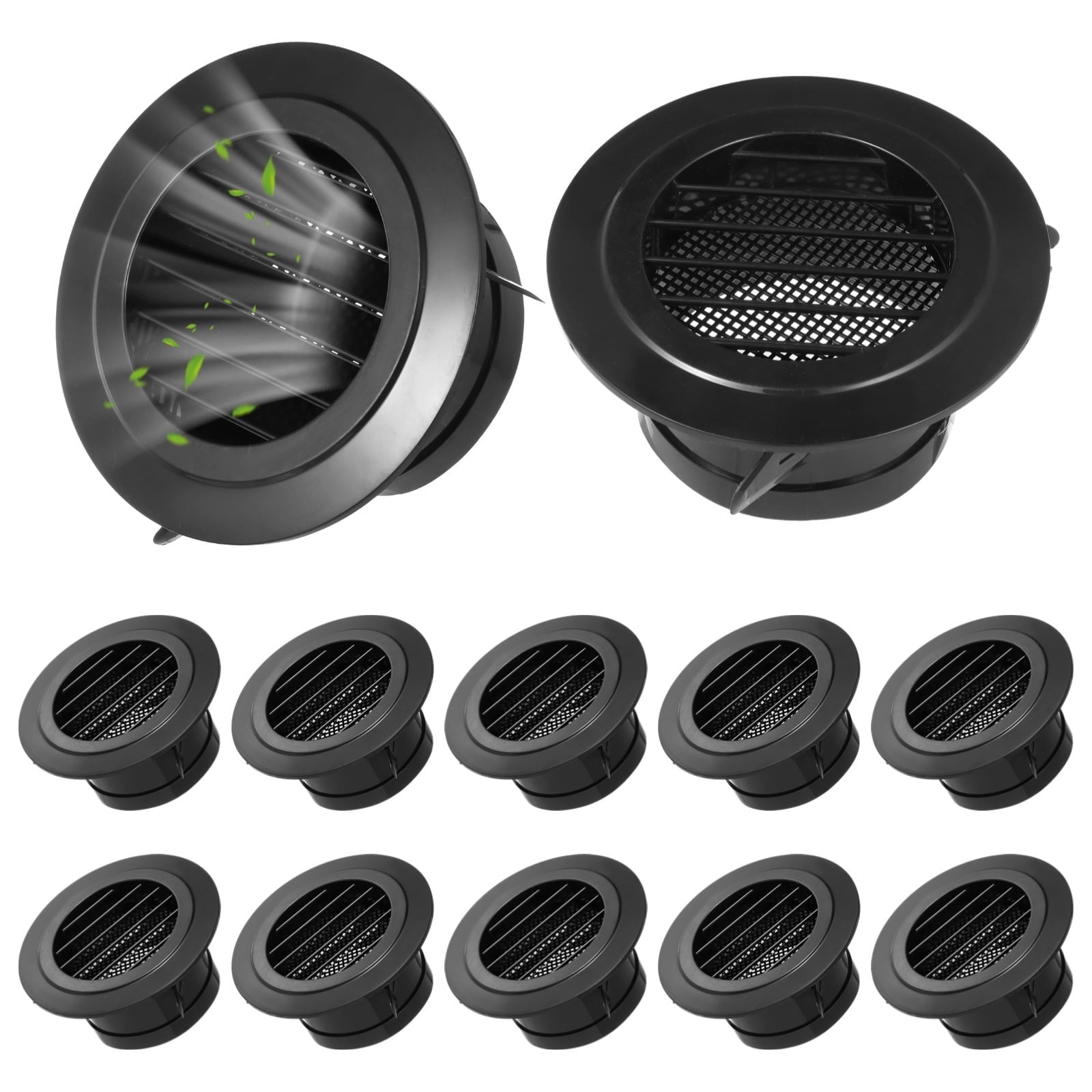 12 Pcs Round Plastic Vent Covers, 4" Air Vent Louver Grille Covers ...