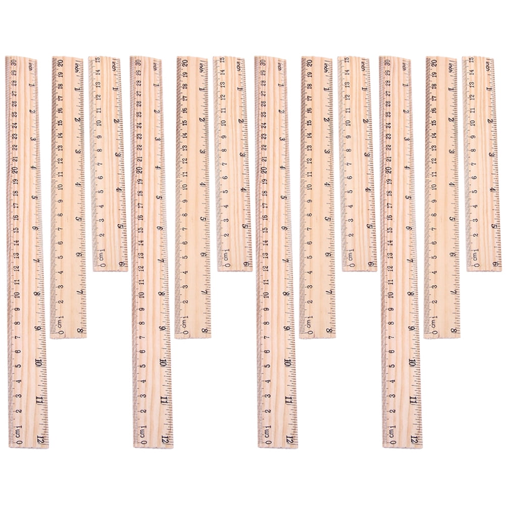12 Pcs Ruler with Inches and Centimeters Multi Wooden - Walmart.com