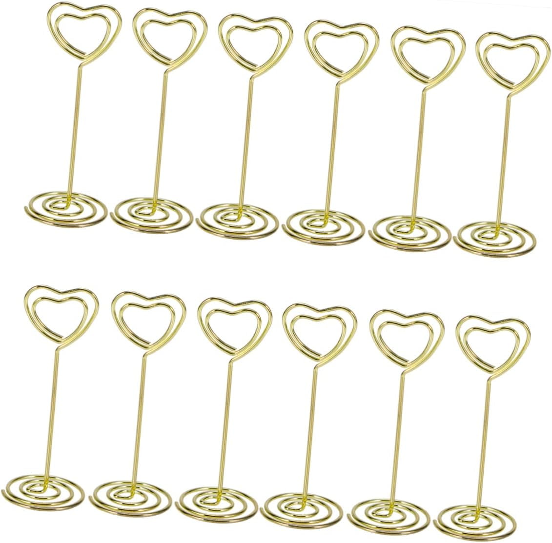 12 Pcs Rustic Picture Frames Small Display Shelf Gold Place Card Holder ...