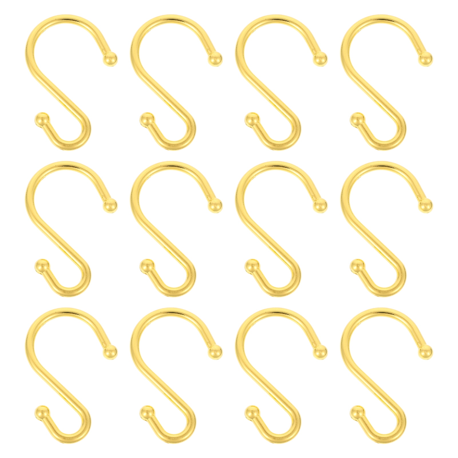 Golden Shower Curtain Rings with S-Shaped Design for Bathroom Made of ...