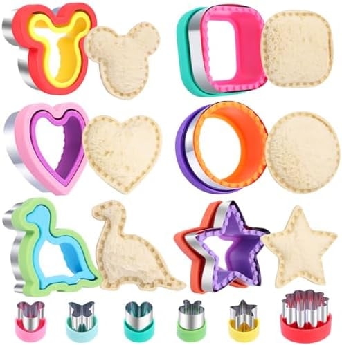 12 Pcs Sandwich Cutter and Sealer Set: Bread Decruster, Pancake Maker ...